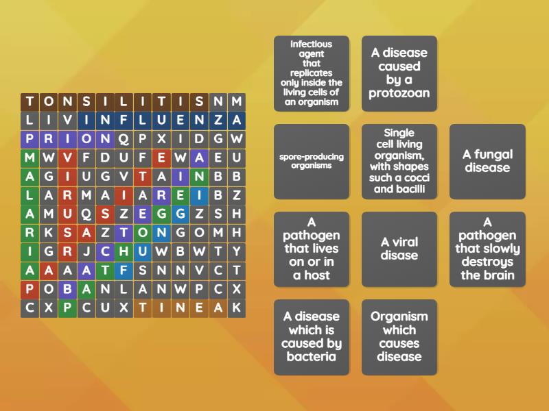 Pathogens Find-A-Word - Wordsearch