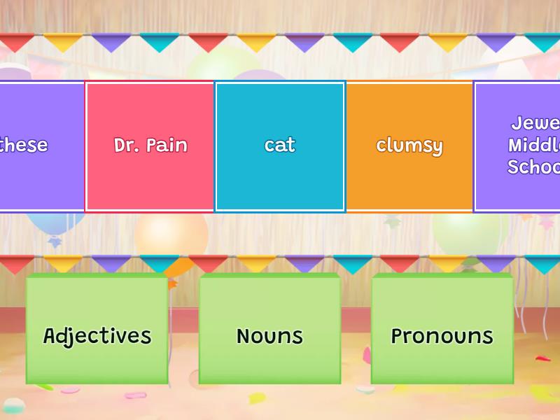 Sorting (Adjectives, Nouns, Pronouns) - Speed sorting
