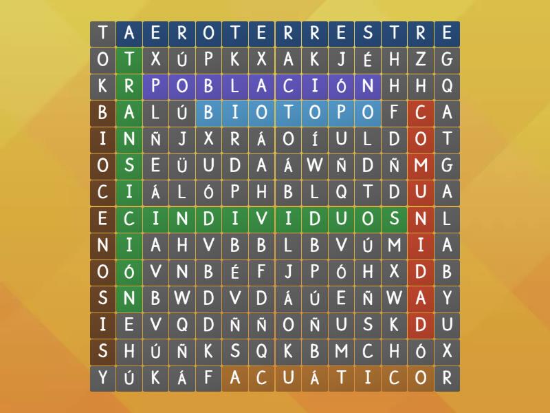 ECOSISTEMA - Sopa de letras