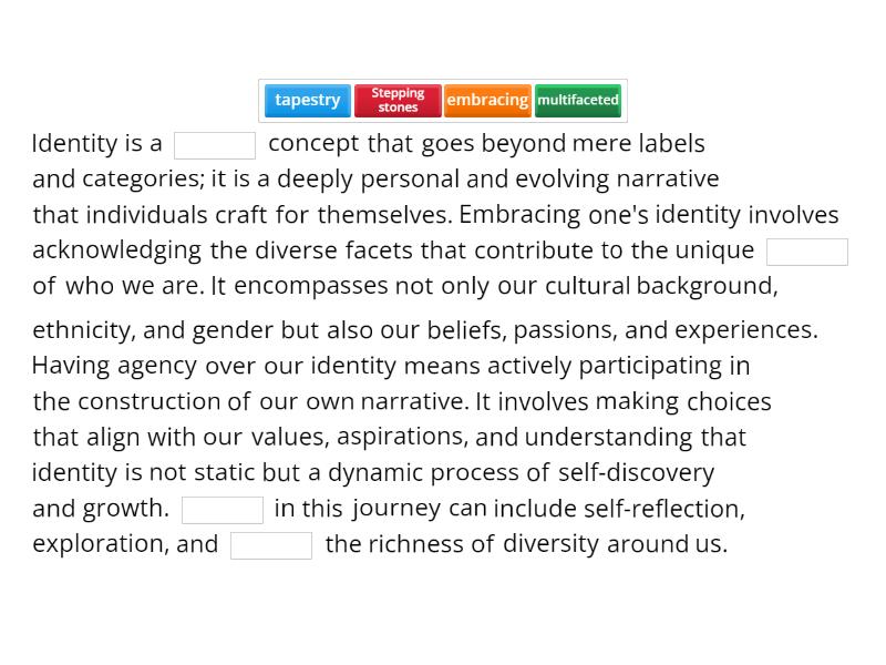 Identity 2 - Complete the sentence