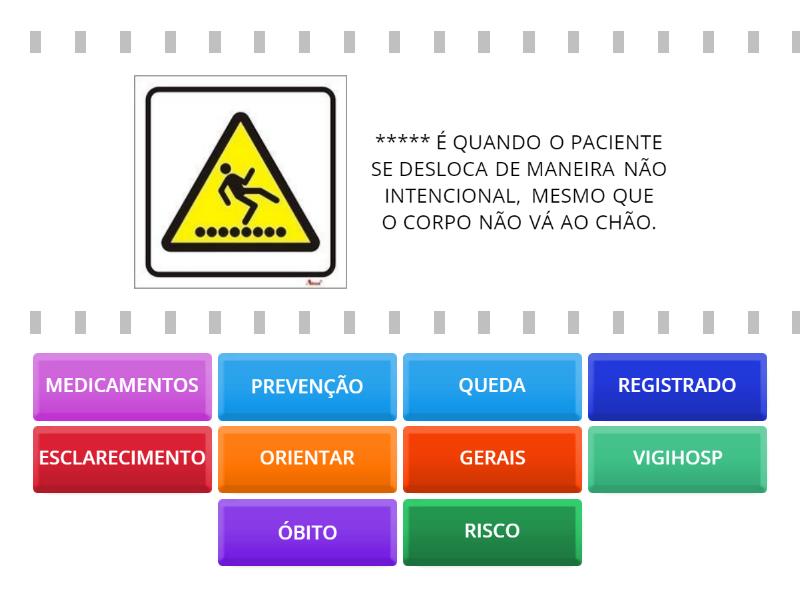 Prevenção de quedas em ambiente hospitalar - Find the match