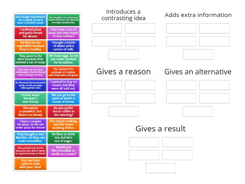 Conjunctions - Group sort