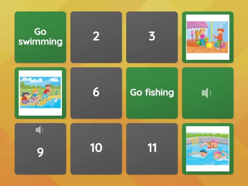 Summer Activities -Memory game - Matching pairs