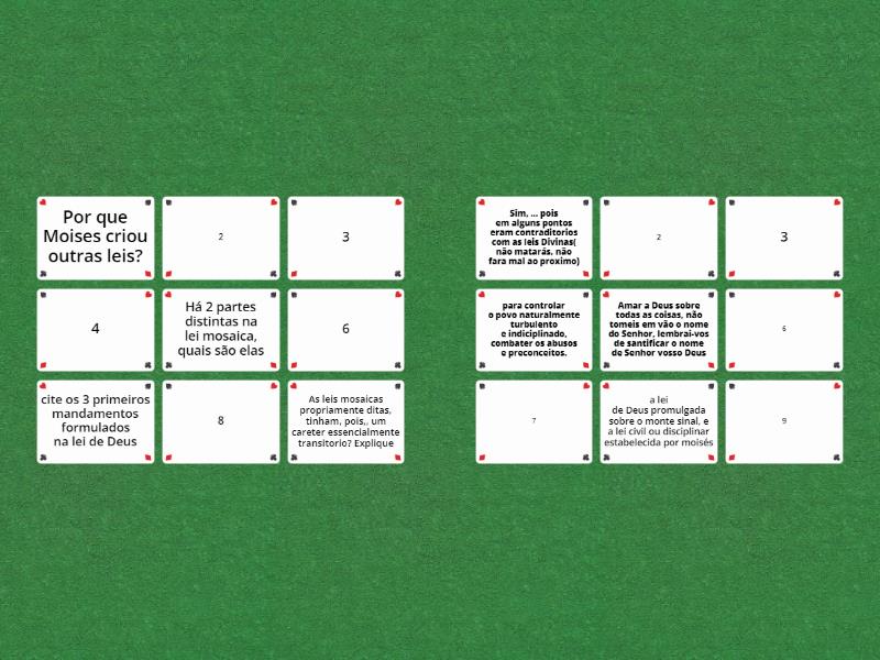 Eu não vim destruir a Lei - Matching pairs