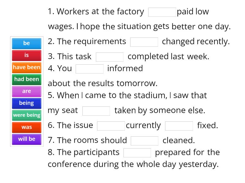 EF Int 6A Passive Voice fill in the gaps - Complete the sentence