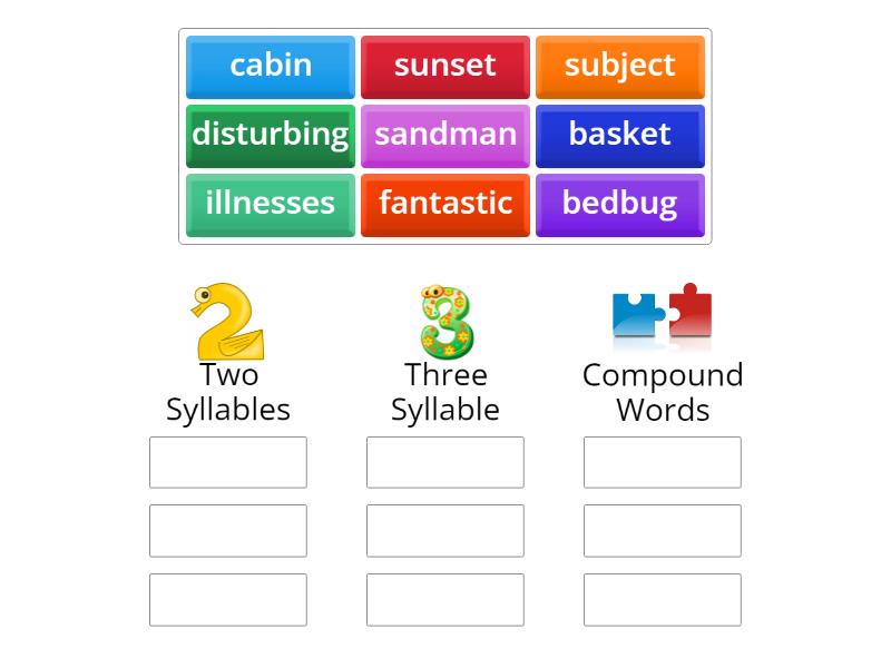 Clap/Snap and Sort - Grade Three 2 & 3 Syllable and Compound Words ...