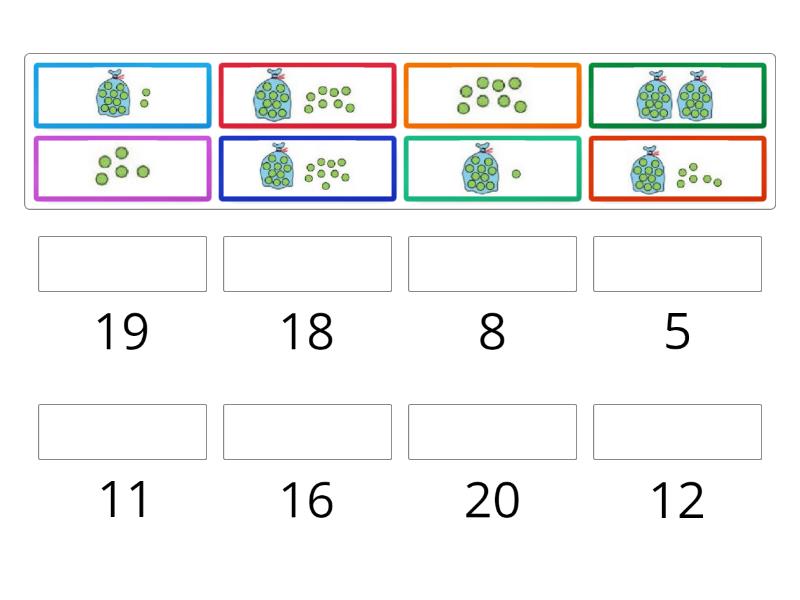NÚMEROS Y CANTIDADES DEL 1 AL 20 - Match up
