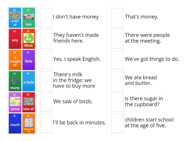 Quantifiers - Match up