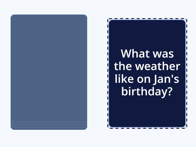 Jan’s Birthday Surprise Questions - Speaking cards