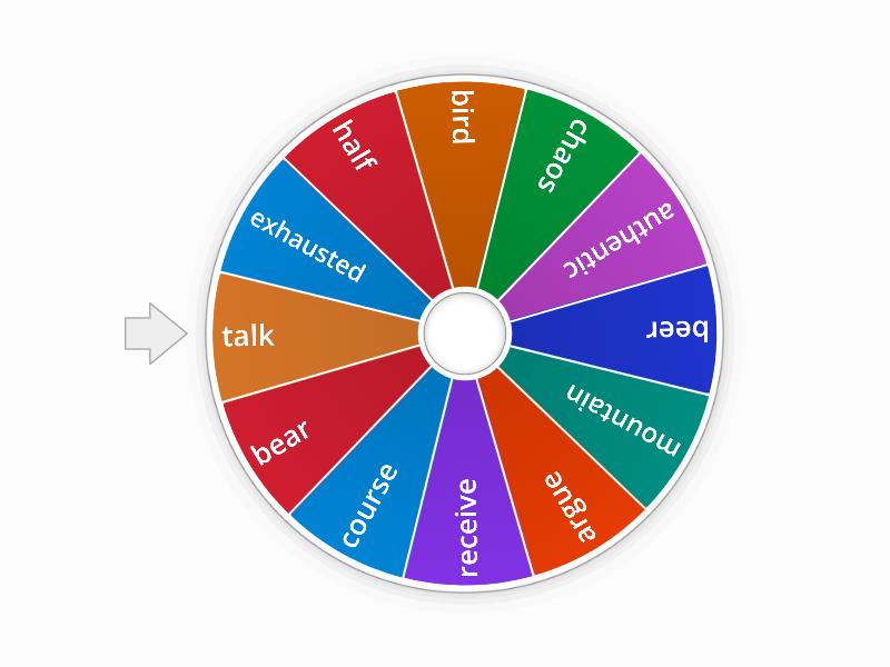 random words pronunciation wheel - Spin the wheel