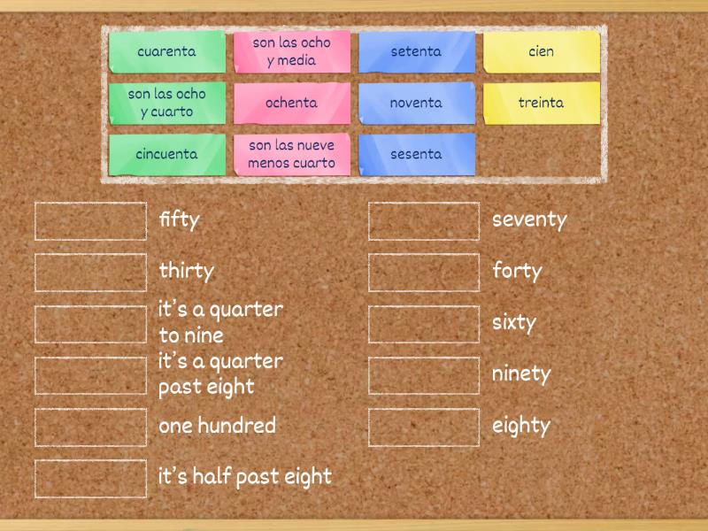 EL VOCABULARIO - Match up