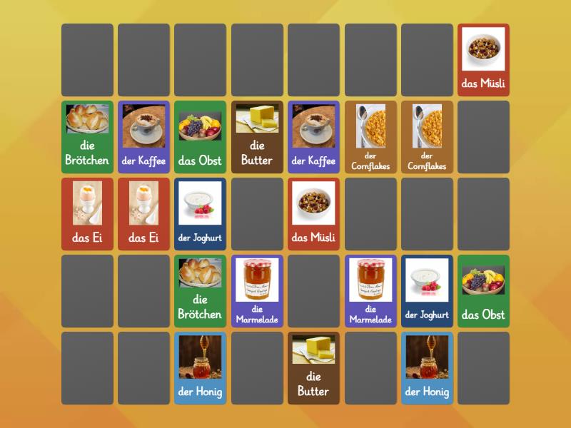 Memory - Essen und Trinken - Passende Paare