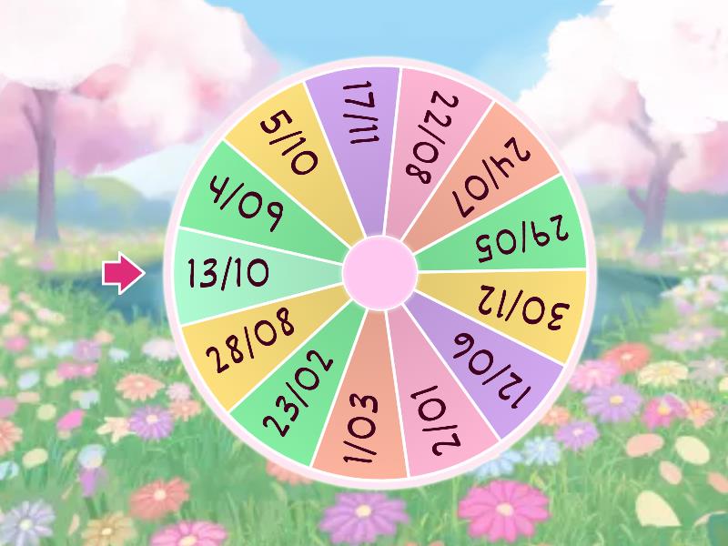 DATES - Ordinal numbers - Spin the wheel