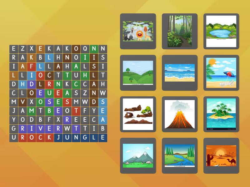 11. GEOGRAPHICAL FEATURES - Wordsearch