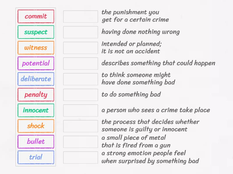 unit 11 crime and punishment part 2 - Match up