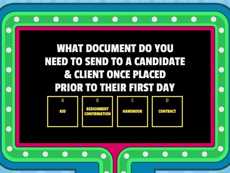 Compliance Quiz - Gameshow quiz