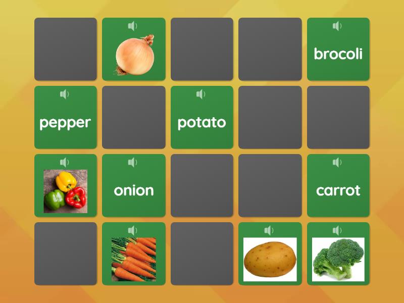 vegetables game - Matching pairs