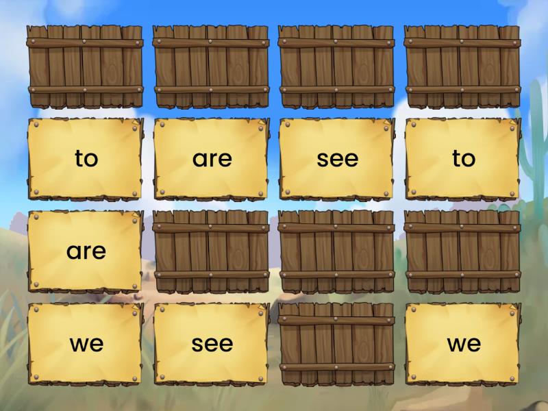 Kindergarten Heart Words 2 - Matching pairs