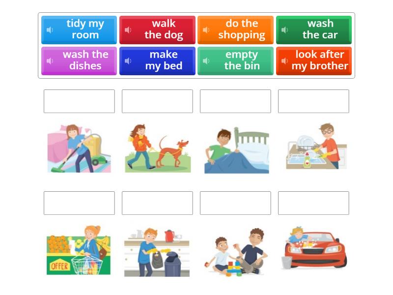 Go getter 2. Unit 6. Housework. - Match up