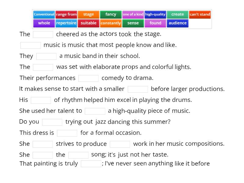 7C Sentences. Gap fill - Complete the sentence