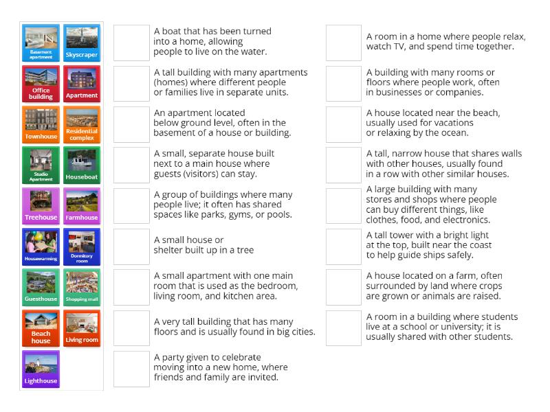 Different Types of Buildings - Match up