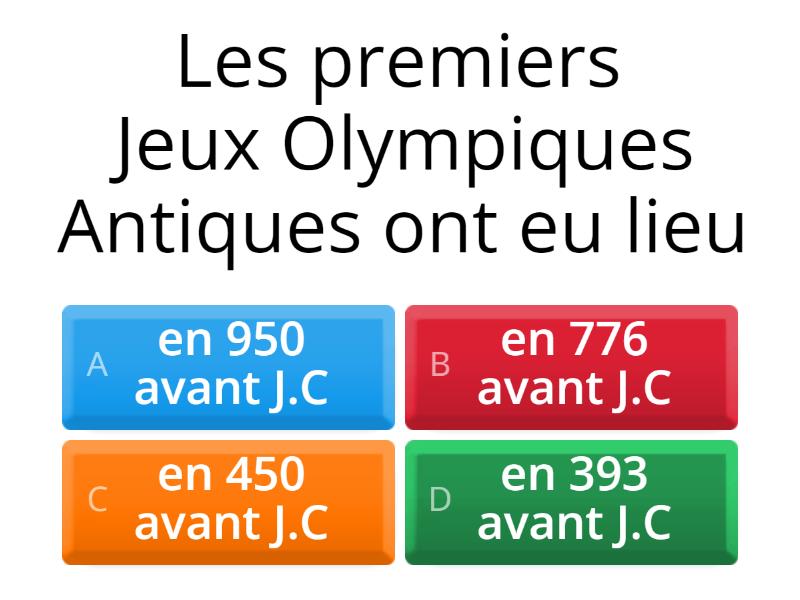 Jeux Olympiques Antiques-Modernes - Quiz