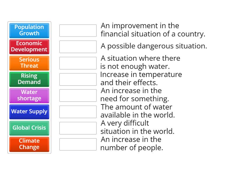 Pre-intermediate_ Global Issues - Vocabulary - Match up