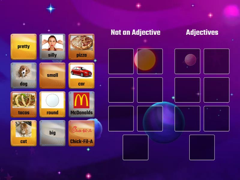 Adjective VS Not an Adjective - Group sort