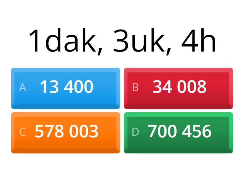 SCOMPOSIZIONE DI GRANDI NUMERI - Quiz