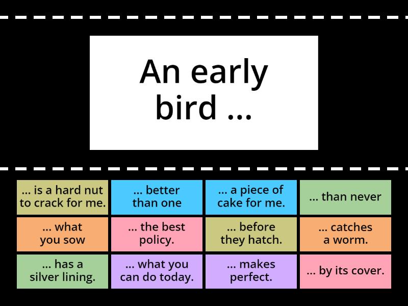 Folk wisdom (proverbs and idioms) - Find the match