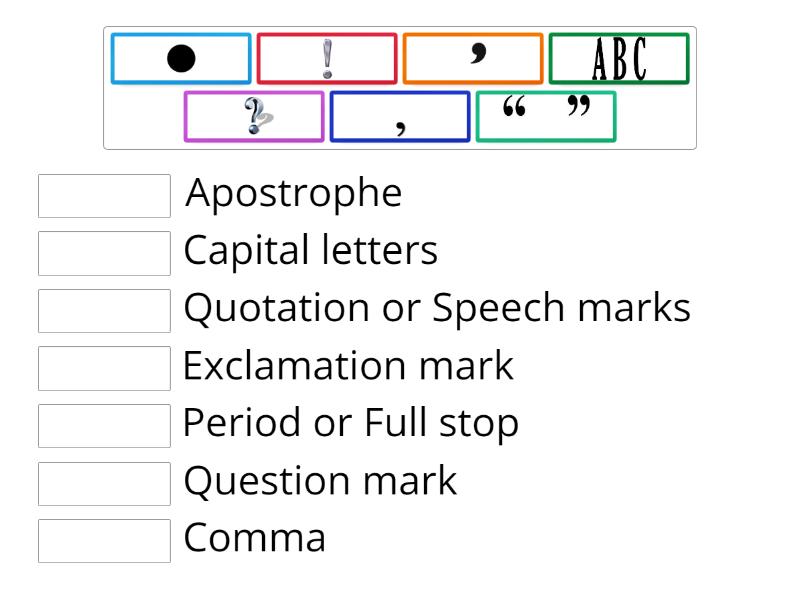 Punctuation Marks - Match up