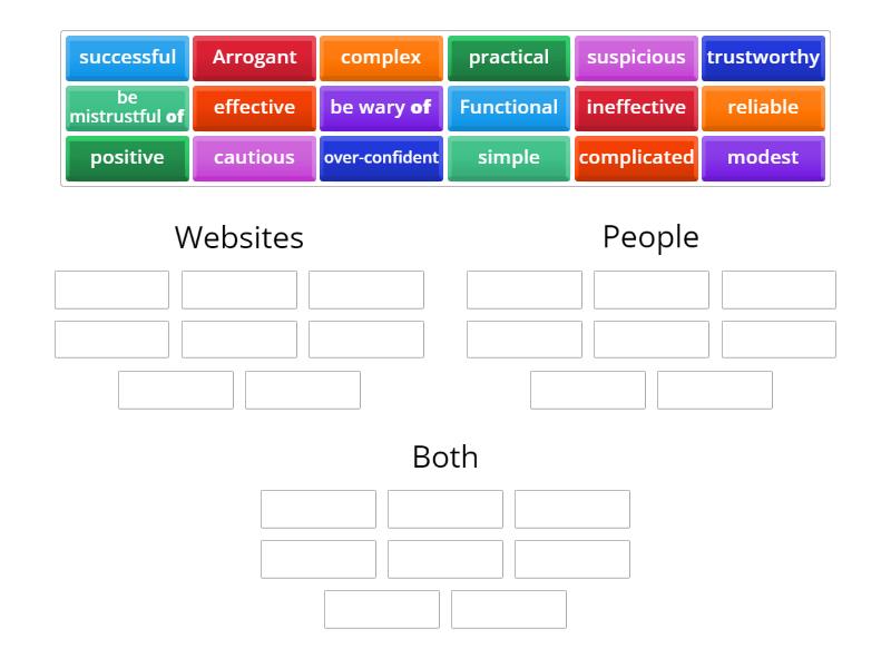 Adjectives B2 - Group sort