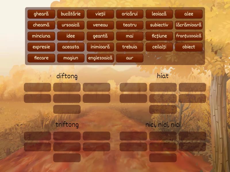 Fonetica- diftong, triftong, hiat - Group sort