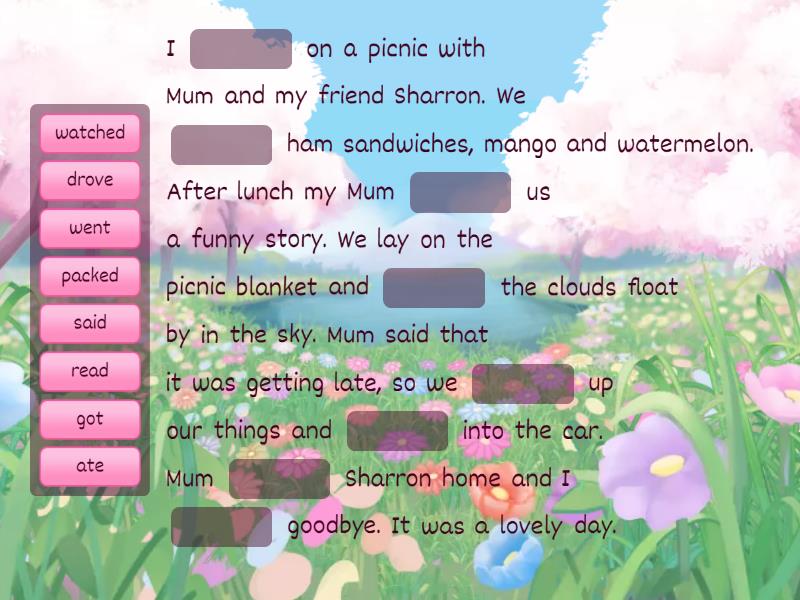 Recount - I went on a picnic - Complete the sentence