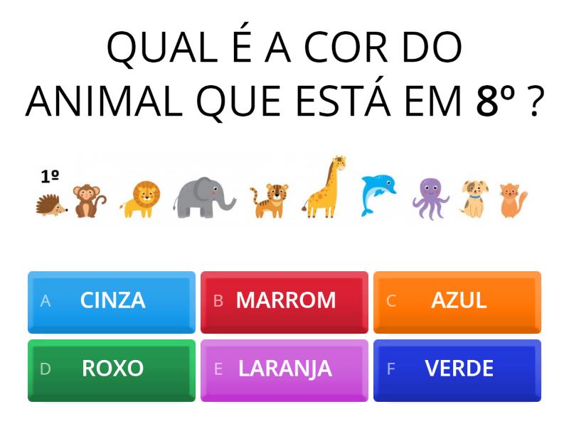 Números Ordinais - Posição na Fila - Quiz