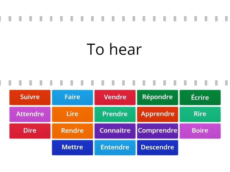 French Re verbs - Find the match