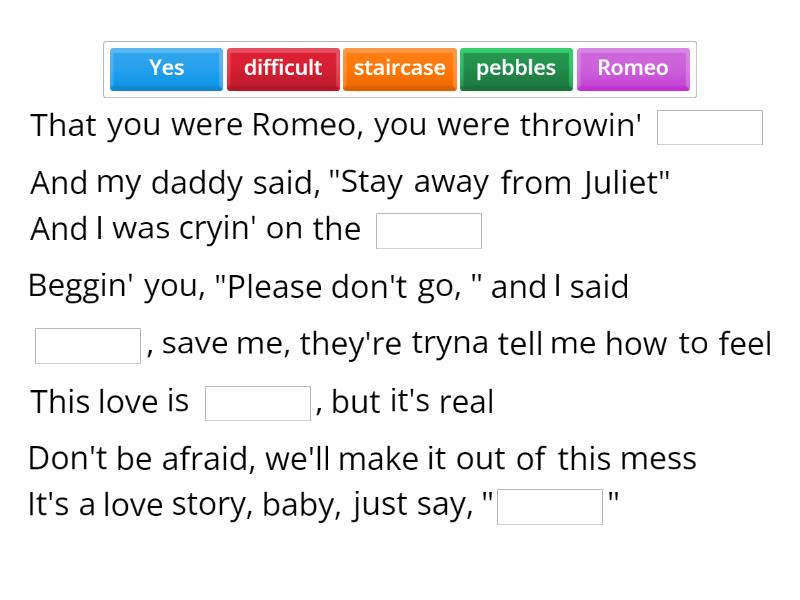 love story - Missing word