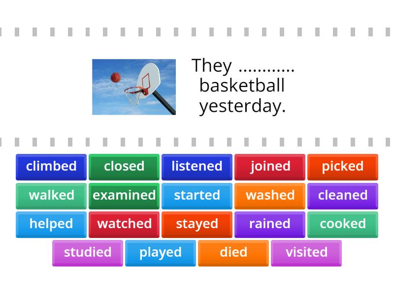 Entry 1 Simple Past Tense (Regular Verbs) - Find the match