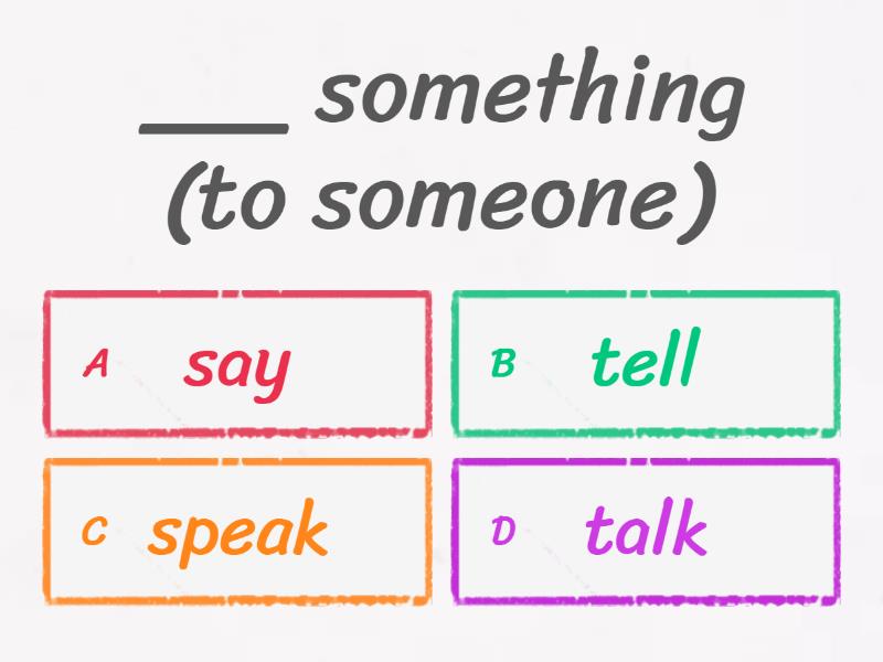 Say tell speak talk - Quiz