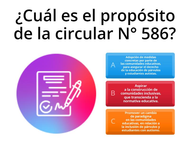 Ley de Autismo 21.545. Circular N° 586 - Questionário