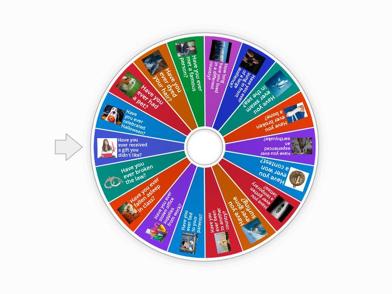 Present Perfect Conversation Wheel - for School - Spin the wheel