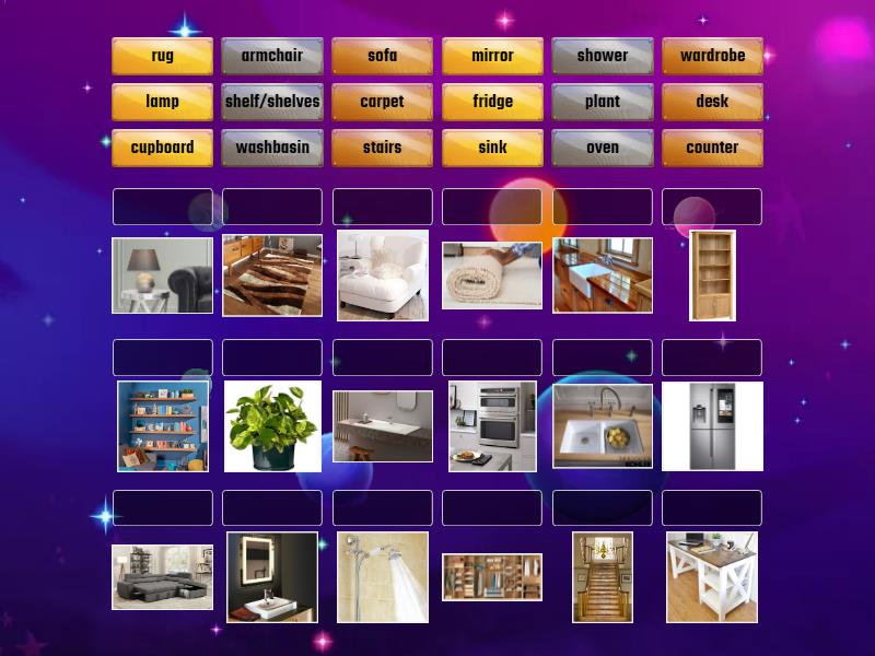 Speak Out A1 Unit 3 Vocabulary: Rooms and Furniture - Match up