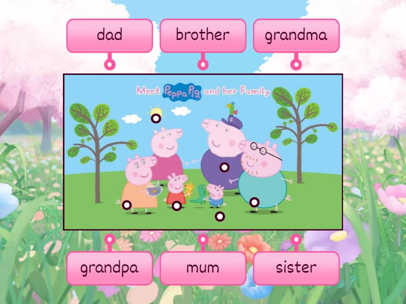 Peppa Pig's family - Labelled diagram