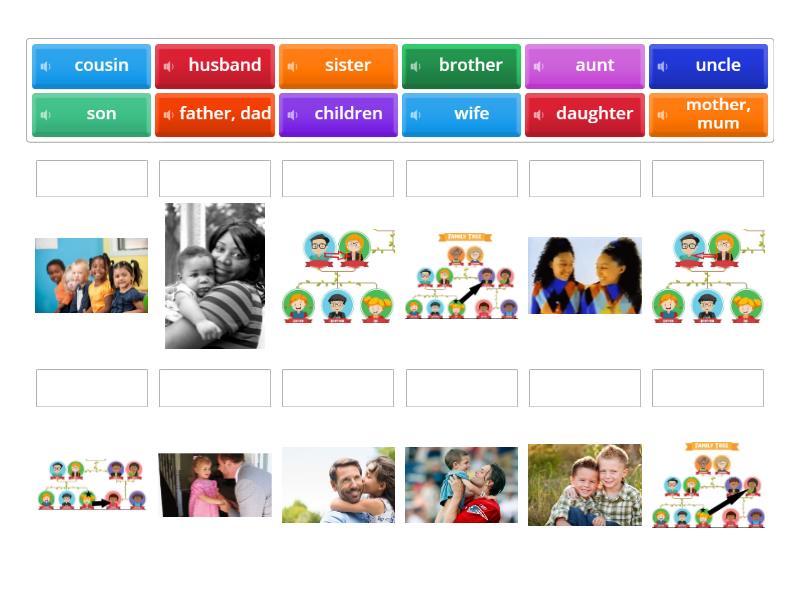 Family relationship vocabulary - Match up