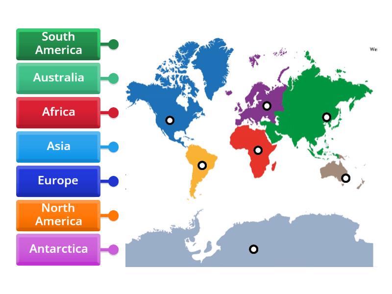 Continents - Labelled diagram