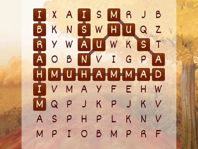 5 Nabi Yang Bergelar Ulul Azmi - Wordsearch