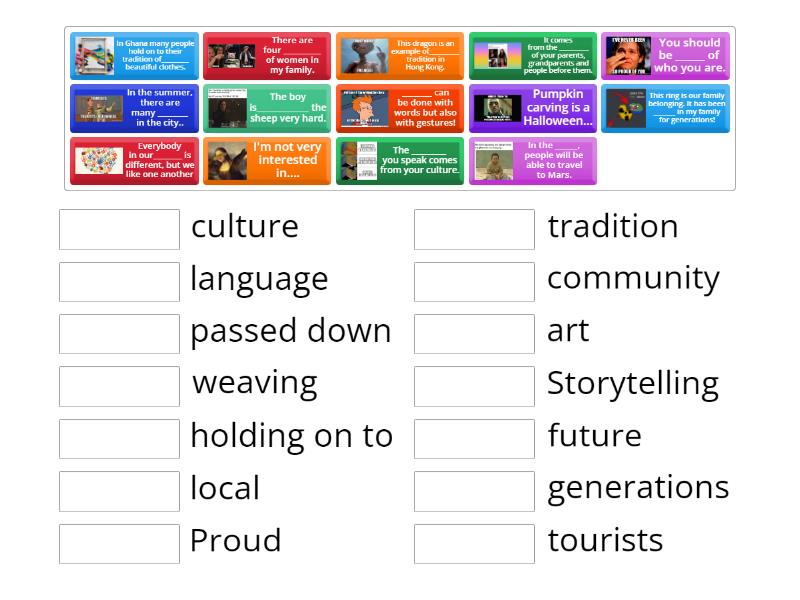 Our world 5 unit 5 - vocabulary 1 - Match up