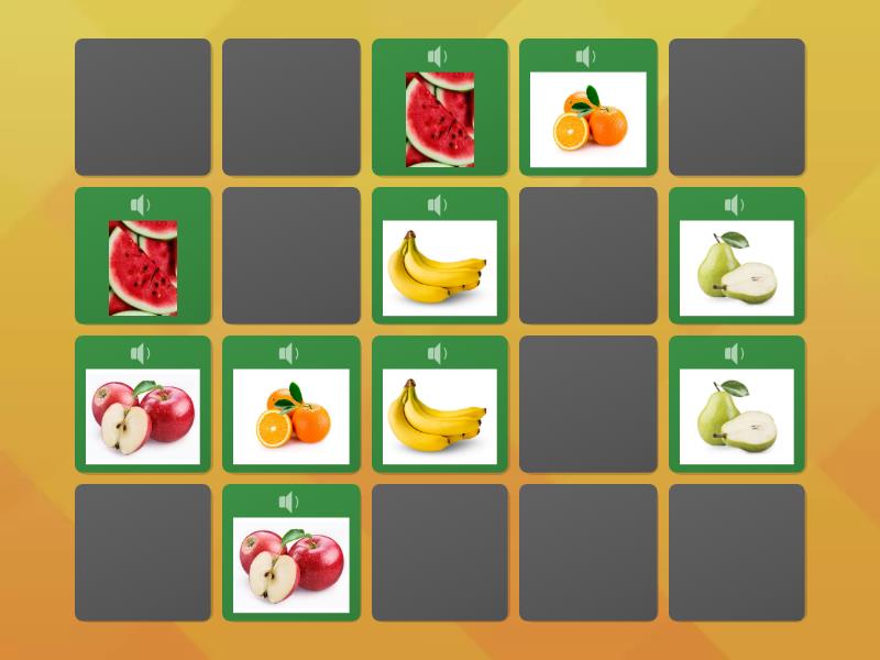 Las frutas / the fruits - Matching pairs