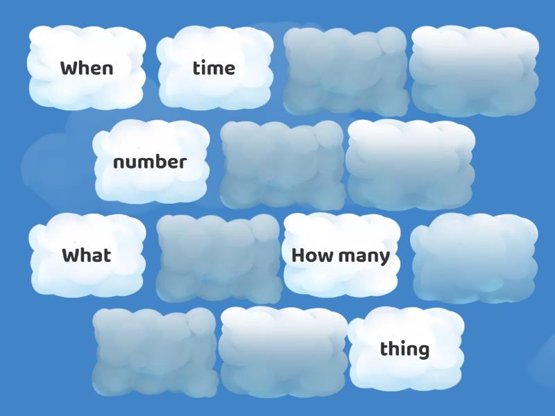 Wh- question words - Matching pairs