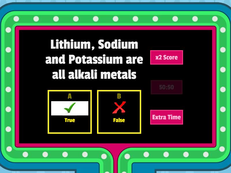 Group 1 - Alkali Metals Quiz - Gameshow quiz